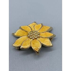 Avon | Jewelry | Vintage Avon Gold Tone Orange Sparkle Enamel Flower ...